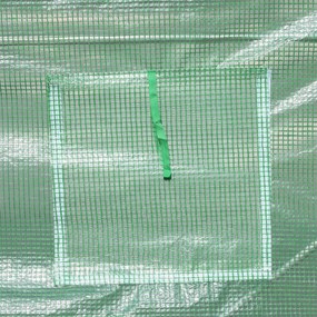 Outsunny Skleník na rajčata s oknem 500x200x210cm zelený polytunel pro zahradu a pěstování rostlin | Aosom.de