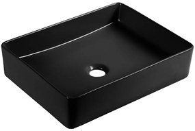 Laveo Kvadrato, keramické umyvadlo na desku 470x360x110mm, černá matná, LAV-VUK_B247