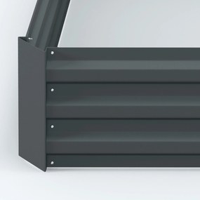 Outsunny 2-dílný vyvýšený záhon z oceli, studený rám pro rostliny, zahradní box na bylinky 100x100x30cm pro zahradu, balkon, terasu, záhon pro květin…