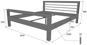 Nábytek ATIKA s.r.o. kovová postel OXFORD Povrchová úprava: bílá, Rozměr: 120 x 200 cm