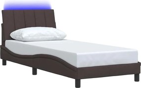 Rám postele bez matrace Hanko tmavě hnědá 80 x 200 cm textil 3310422