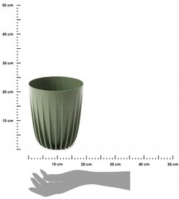 Květináč STRIPPED ECO VII 19 cm zelený