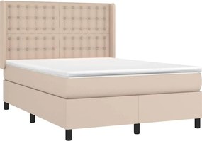 Box spring postel s matrací cappuccino 140x200 cm umělá kůže 3132506