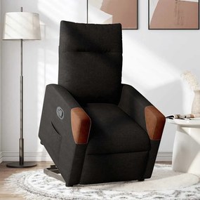Zvedací polohovací křeslo černé textil 3324008
