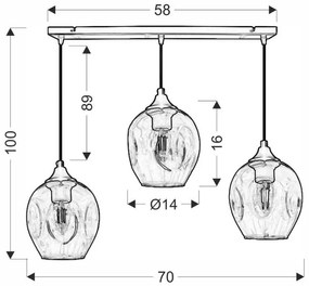 Závěsná lampa ASPA 3xE27 Candellux