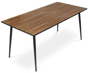 Autronic Moderní jídelní stůl Jídelní stůl, 160x80, deska MDF, dýha divoký dub, kovové nohy,černý lak (AT-686 OAK)