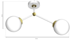 Přisazený lustr JOY 2xE14/40W/230V bílá/zlatá