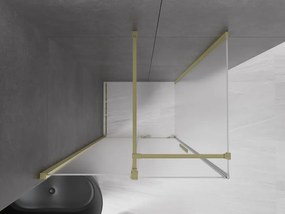 Mexen Velar, sprchový kout s posuvnými dveřmi 100 x 85 cm, 8mm sklo námraza, zlatá matná, 871-100-085-31-55