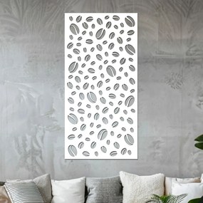 dřevo života Dřevěný panel KÁVOVÁ ZRNA malá Zvolte rozměr (cm): 30x60, Zvolte barvu dekoru: Bílá