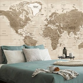 Samolepící tapeta nádherná vintage mapa světa - 300x200 cm