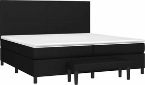 Box spring postel s matrací černá 200x200 cm textil 3136463