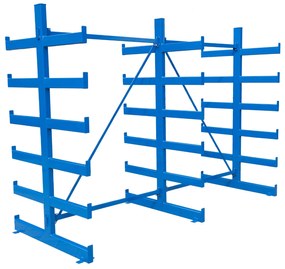 Konzolový regál, oboustranný, 2000 x 2700 x 1144 mm, 6 pater