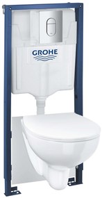 Grohe Solido - Set předstěnové instalace, klozetu Euro Ceramic a sedátka softclose, tlačítko Arena Cosmopolitan, chrom 39902000