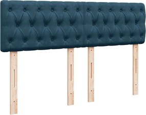 Box spring postel s matrací modrá 140 x 190 cm samet 3287744