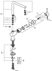 GROHE 31375000 - Dřezová baterie A 360 mm lesklý chrom