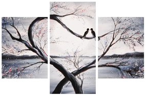 Zamilovaný obraz ptáků (90x60 cm)