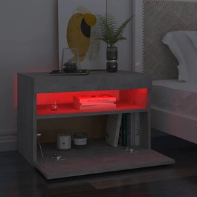 Noční stolky s LED osvětlením 2 ks betonově šedé 60x35x40 cm 3082783