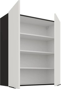ARIA wb | horní skříňka 80 G-90 2F policová | 80 cm | VYSOKÁ | ANTI FINGERPRINT povrch | černá/bílá