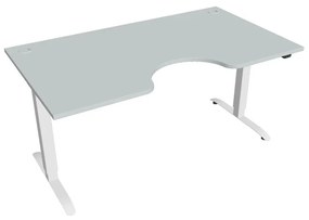 Hobis Motion Elektr. nastavitelný stůl 160x90 - HOBIS ERGO MOTION MSE 2 1600 Dekor stolové desky: šedá, Barva kovové podnože: bílá
