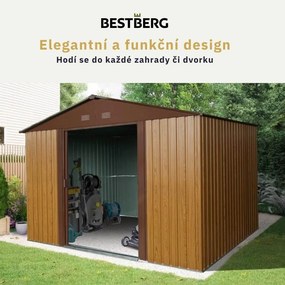 Zahradní domek BestBerg ZDB-7D / 7,2 m² / 301 x 238 x 214 cm / dekor dřevo/hnědá