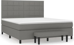 Box spring postel s matrací tmavě šedá 160x200 cm textil 3136606