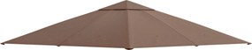 Stínění na zahradní altán Outsunny, cca 3 x 3 m, voděodolné, náhradní stříška, kryt altánu, sluneční ochrana, 8 odtokových otvorů, polyester, Káva | A
