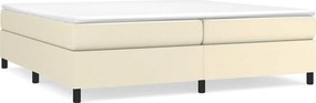 Rám postele s boxspringem krémová 200 x 200 cm umělá kůže 3121067
