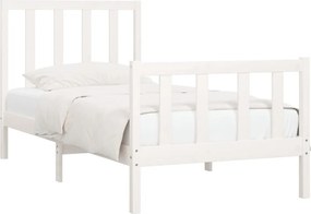 vidaXL Rám postele masivní borovice 90 x 190 cm Single [3105191] Barva: Bílá