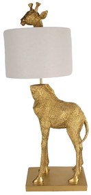 Zlatá stolní lampa se žirafou Giraffe - 39x30x85 cm