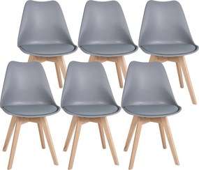 Sada 6 jídelních židlí Ramsey – šedá