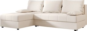 Rozkládací oboustranná sedací souprava do L VENORIA SLIM 200x143 cm, krémová + 2 polštářky ZDARMA