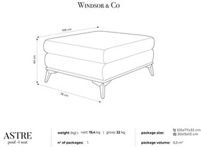Šedý puf se sametovým potahem Windsor &amp; Co Sofas Astre