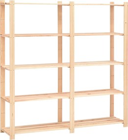 Úložný regál 5 polic 2 ks 170x38x170 cm masivní borovice 500 kg 3051109
