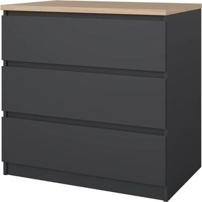 Tmavě šedá komoda 77x76x50 cm Naia – Tvilum
