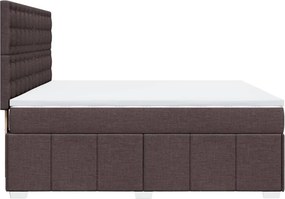 Box spring postel s matrací tmavě hnědá 180x200 cm textil 3291764