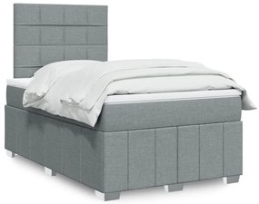 Box spring postel s matrací světle šedá 120x190 cm textil