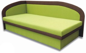 Jednolůžková postel (válenda) 80 cm Melvin (Devon 001 zelená + Devon 009 hnědá) (L). 793133