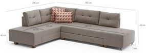 Atelier del Sofa Rohová sedací souprava Manama Corner Sofa Bed Left - Cream, Krémová