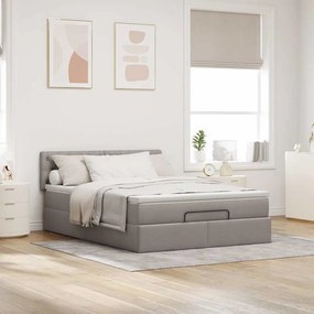 Osmanská postel s matrací &amp; LED Taupe 140x200 cm Látka 3312399