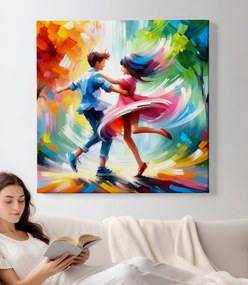 Obraz na plátně - Srdce v tanečním rytmu FeelHappy.cz Velikost obrazu: 120 x 120 cm