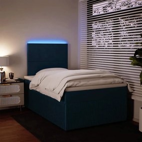 Box spring postel s matrací modrá 120 x 190 cm samet 3294584