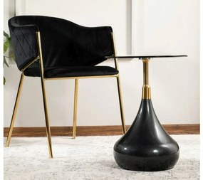Odkládací stolek Taurus 40 cm černý/zlatý