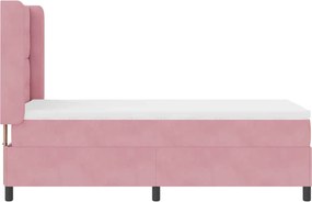 Postel s boxspringem s čelo Růžová 80 x 200 cm samet 3341983