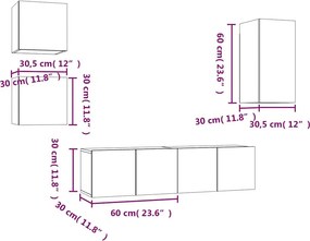 5dílný set TV skříněk kouřový dub kompozitní dřevo 3120275