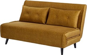 Designová rozkládací pohovka Bleddyn 140 cm hořčičný samet