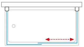 Vanová zástěna s posuvnými dveřmi a pevnou boční stěnou PXV2+PXVB 1580–1630 650 Transparent Brillant Levá PXV2L /1600 451-160000L-00-02