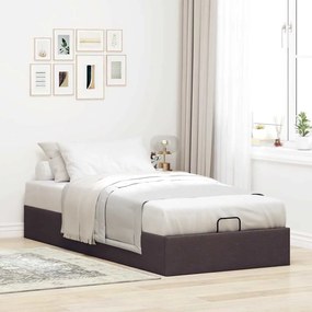 Osmanský rám postele bez matrací tmavě šedá 90x200 cm textil 3310850