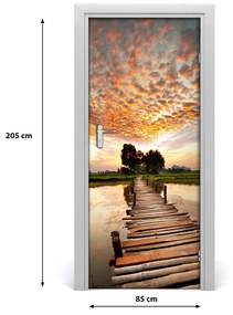 Fototapeta na dveře dřevěný most 85x205 cm