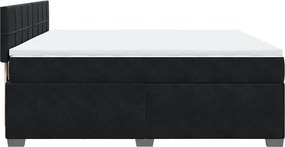 Box spring postel s matrací černá 180x200 cm samet 3288680