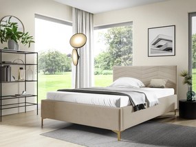 Eka Čalouněná postel ANNA+ 90x200 cm Barva látky Trinity: Krémová (Trinity 2302), Úložný prostor: Bez úložného prostoru